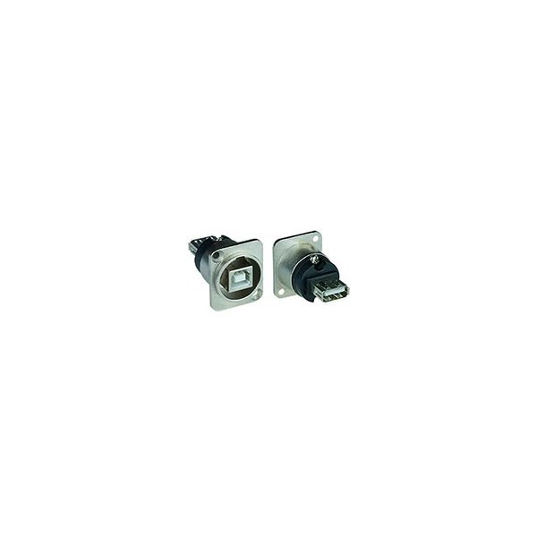 Panel Mount Connector USB Type B A female Chassis D-shape
